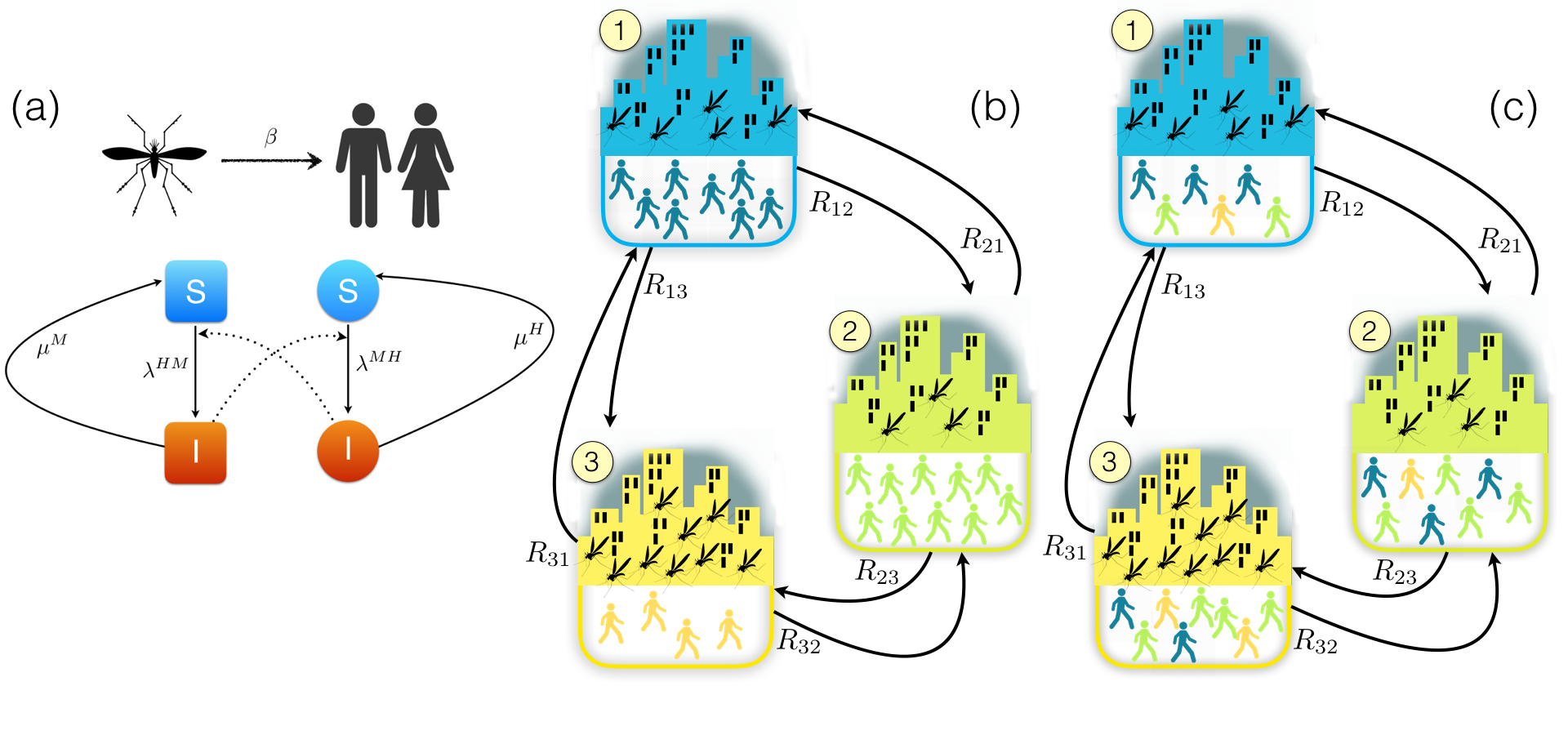 [1910.05256] Vector-borne epidemics driven by human mobility