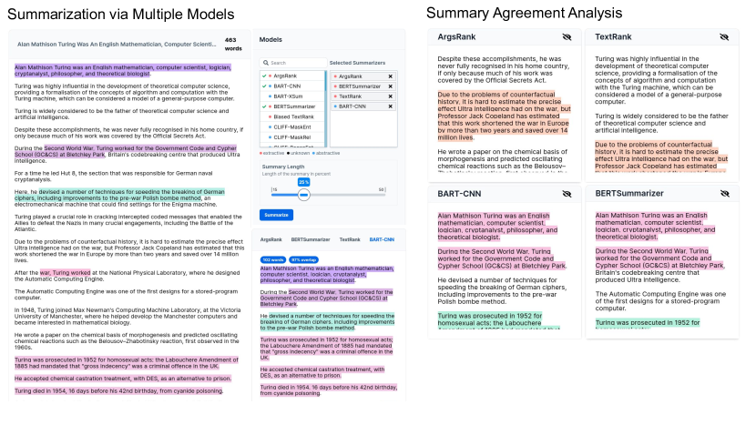 [2210.09587] Summary Workbench Unifying Application and Evaluation of Text Summarization Models