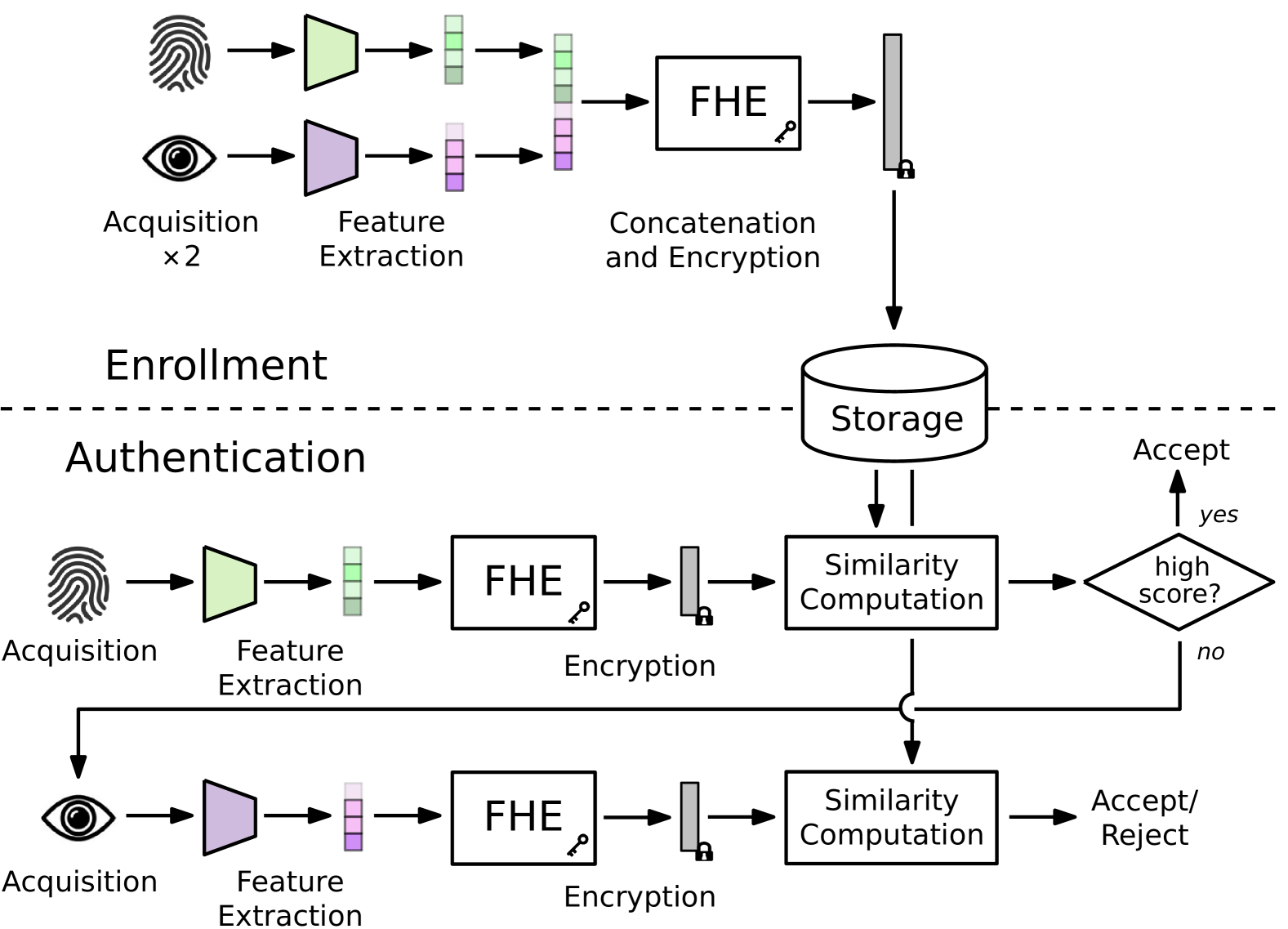 [2503.23949] AMB-FHE: Adaptive Multi-biometric Fusion with Fully Homomorphic Encryption